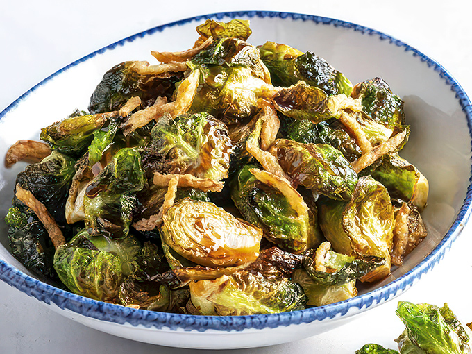 Brussels sprouts that even Popeye would love! These crispy green gems are the vegetable world's answer to potato chips.