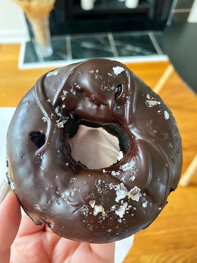 Chocoholics, rejoice! This double chocolate donut is so decadent, it probably has its own accountant. Dive in and embrace the dark side.