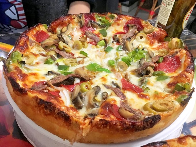 The "Everything" pizza: For when you can't decide and don't want to! It's like the Swiss Army knife of pizzas &ndash; versatile, loaded, and ready for anything.