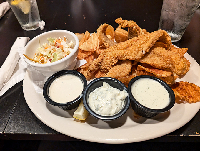Golden-brown perfection! Crispy fish and chips that would make a British pub jealous. Don't forget the tartar sauce!