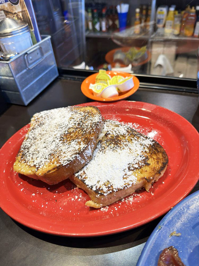 French toast that puts the "ooh la la" in your morning. Golden, crispy, and sweeter than a love letter from Paris.