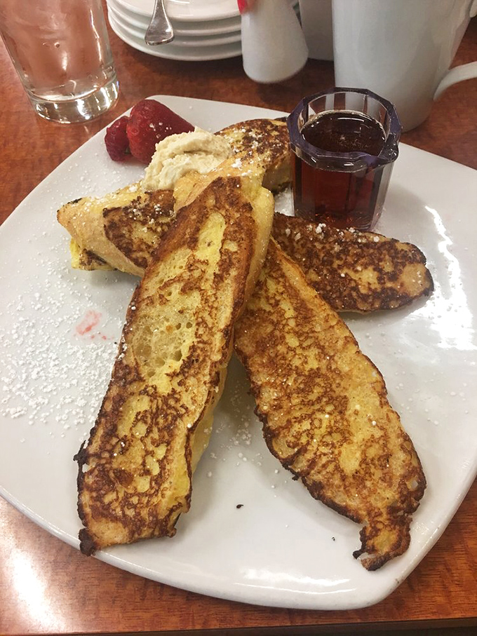 French toast that makes you question every other French toast you've encountered. That's not breakfast—that's dessert masquerading as a morning meal.