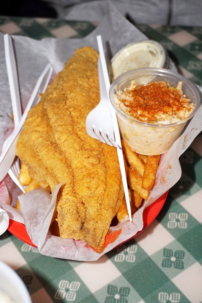 Golden-fried catfish that's crispier than a fresh dollar bill. It's the South on a plate, y'all!