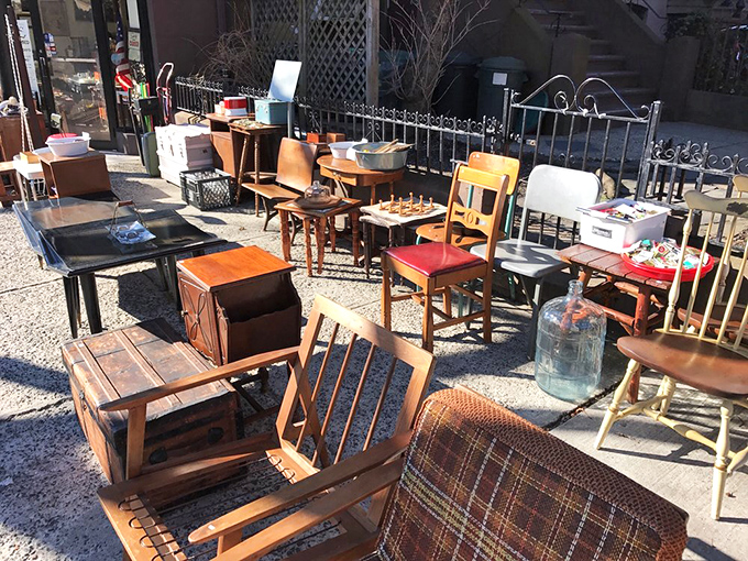 Pull up a chair&mdash;any chair! This outdoor furniture display is like a game of musical chairs frozen in time.