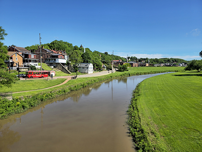 Galena's lazy river: Where the water moves slower than molasses, and the scenery is sweeter than pecan pie. Perfect for pontoon daydreaming!