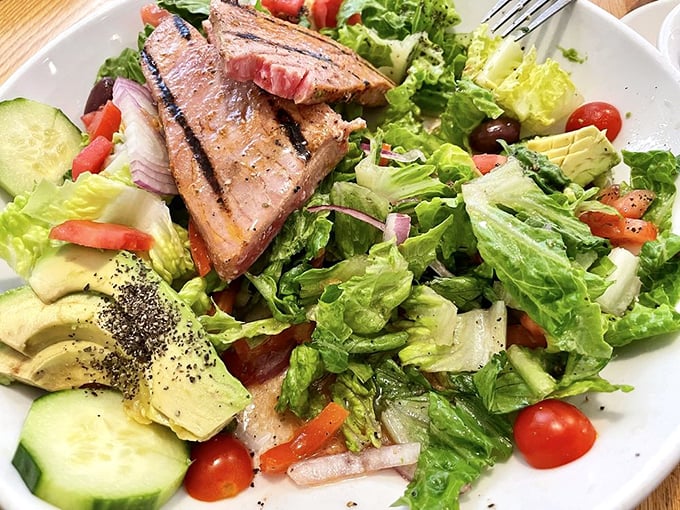 This grilled tuna salad is like a beach vacation on a plate. It's so fresh, you'll be checking for tan lines after each bite.