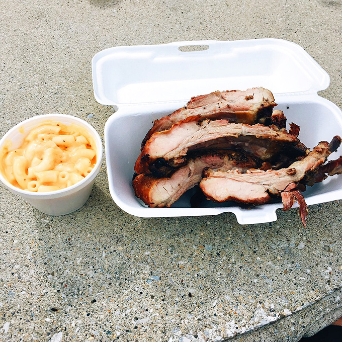 Half rack? More like half heaven! And that mac 'n' cheese? Creamy, dreamy, and worth every calorie.