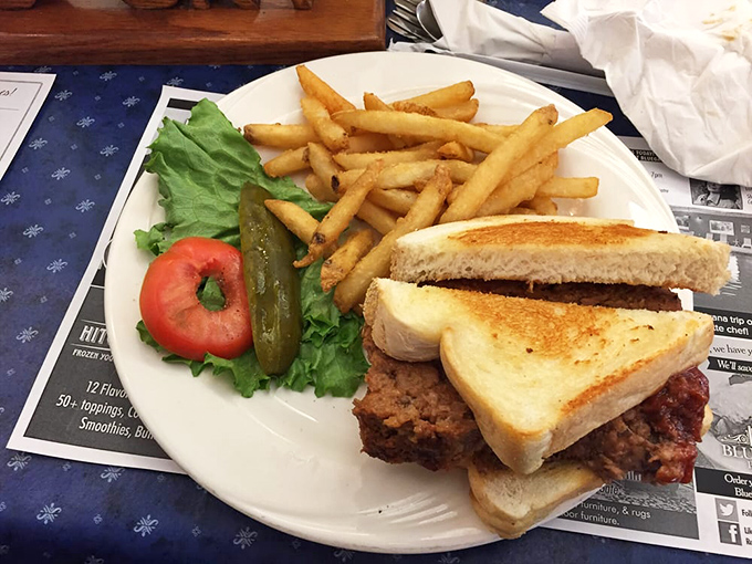 The meatloaf sandwich: comfort food's answer to a bear hug. This hearty handful proves that sometimes, the best things in life come between two slices of bread.