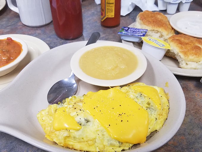 Cheese pull for the soul! This omelet is stretching the boundaries of deliciousness, one gooey bite at a time.