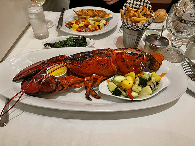 The lobster that launched a thousand forks! This crimson crustacean is the Beyonc&eacute; of the seafood world - a true showstopper on any table.