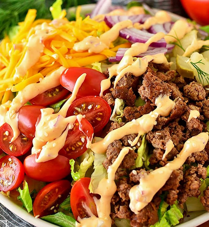 Who knew a salad could be this exciting? It's like a party on a plate, where veggies and dressing are doing the cha-cha.