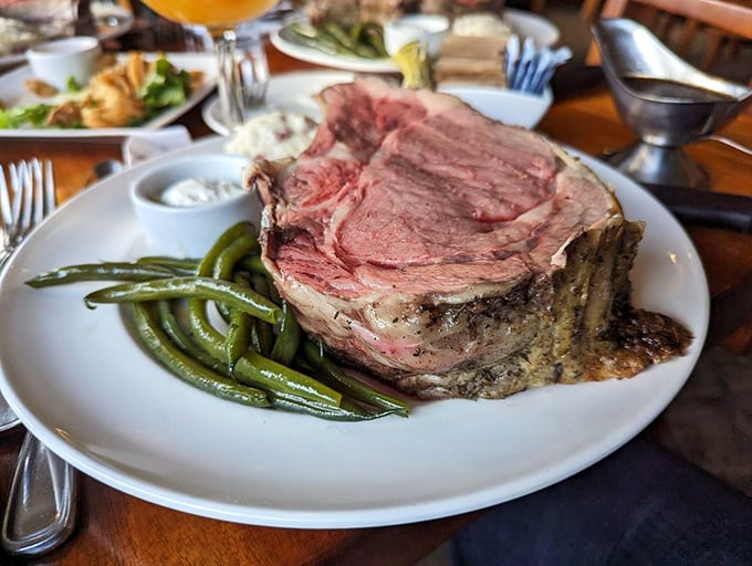 Pink perfection on a plate! This medium-rare prime rib is so tender, it practically melts before your fork touches it. Napkins at the ready!