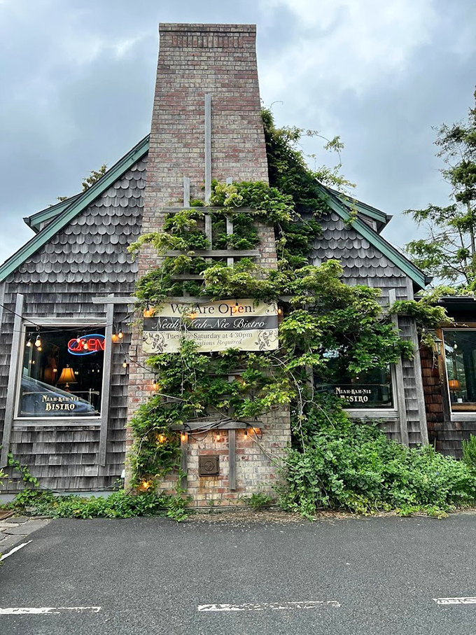 Neah-Kah-Nie Bistro's vine-covered facade isn't just Instagram-worthy&mdash;it's nature's way of hugging a building that feeds people beautifully.