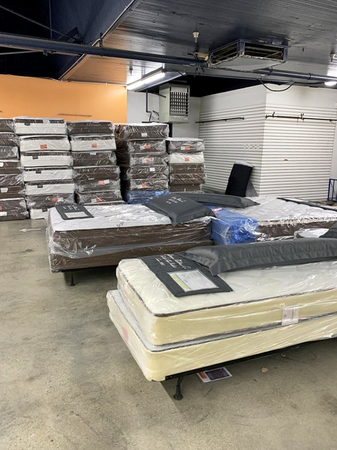 Brand new mattresses still in plastic&mdash;because sometimes even the most dedicated thrifter deserves something nobody else has slept on.