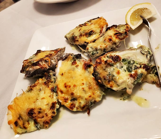 A loaded baked potato, Brussels sprouts with bacon, and seafood in cream sauce&mdash;the holy trinity of comfort food done right.