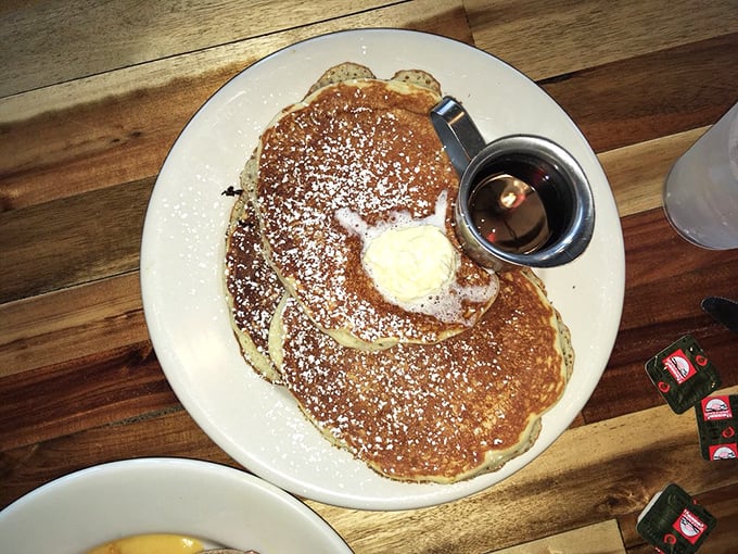 Pancakes so fluffy, they could double as pillows. Warning: May cause spontaneous breakfast-for-dinner cravings.