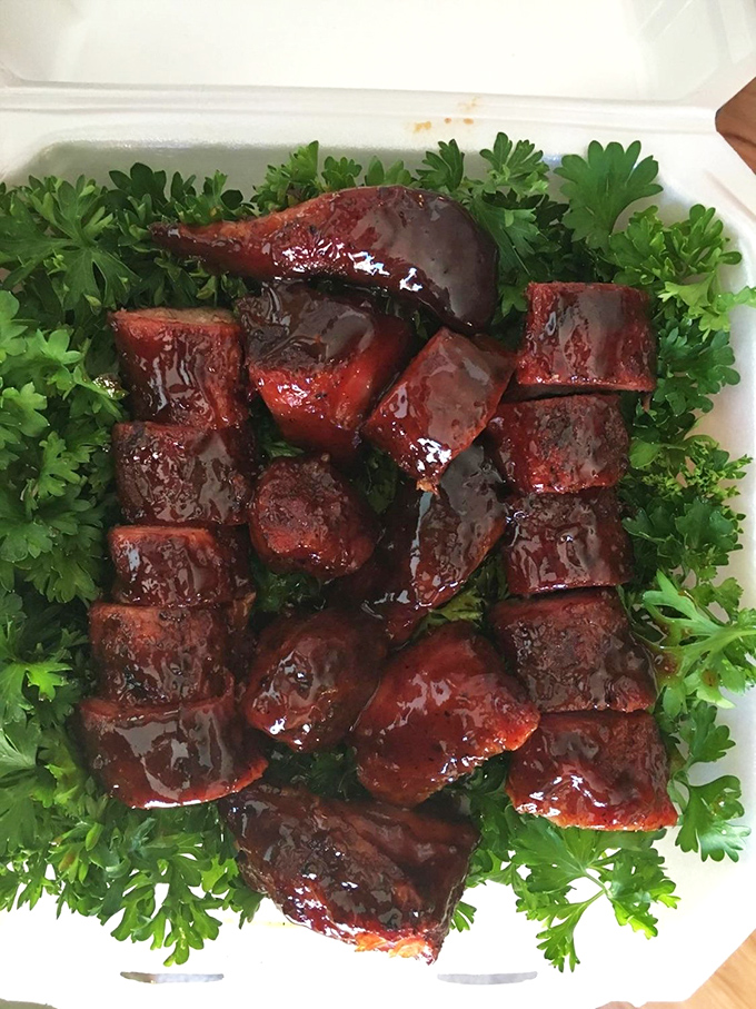 Pork-fection in a box! This medley of smoky goodness is like a greatest hits album for your taste buds.