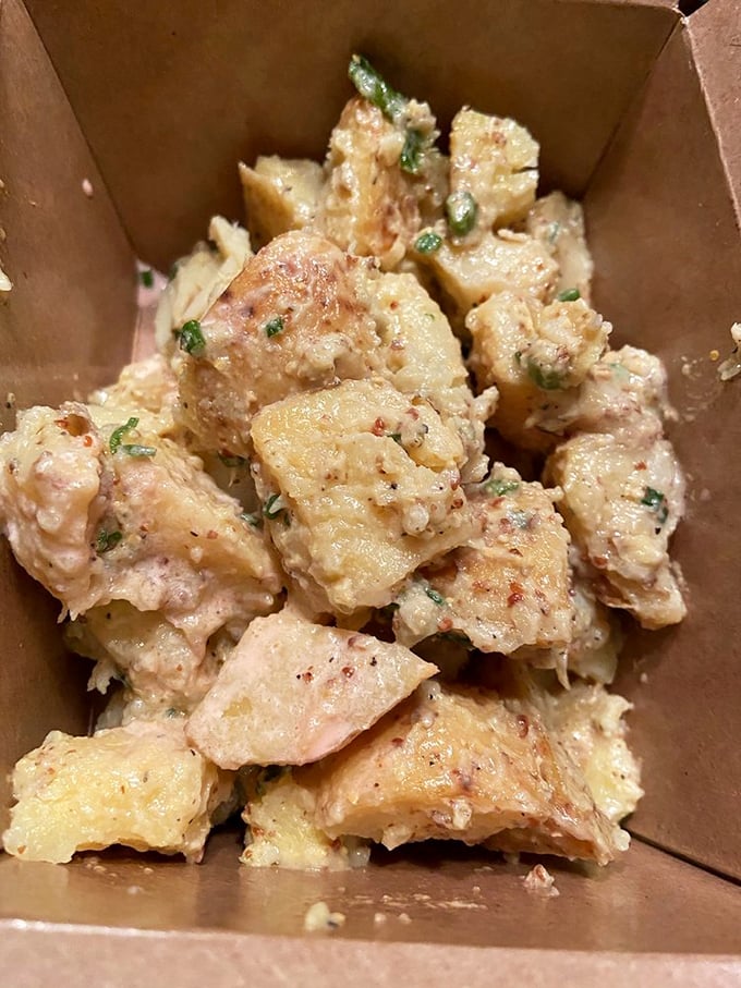 Potato salad that doesn't play second fiddle to the meat. This supporting actor deserves its own Oscar nomination.