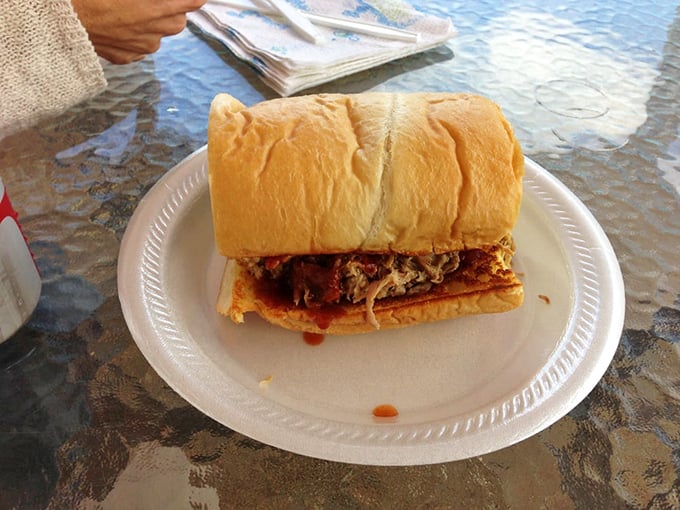 The pulled pork sandwich: where bread meets meat in a romance for the ages. Love at first bite!