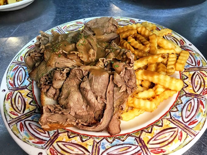 Roast beef that's more tender than a love song, paired with fries so crispy they could wake the dead.