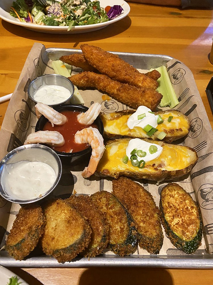 The appetizer sampler that settles the eternal dinner debate: "Why choose one when you can have them all?" Democracy in delicious form.