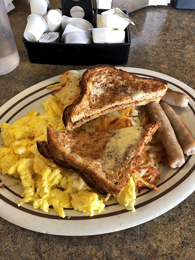 A breakfast of champions! This plate is a protein-packed powerhouse that'll fuel your day better than any energy drink ever could.