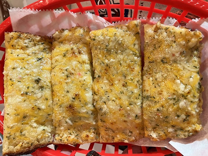 Garlic bread or seafood toast? Why not both! These golden planks are like edible surfboards for your taste buds to ride.