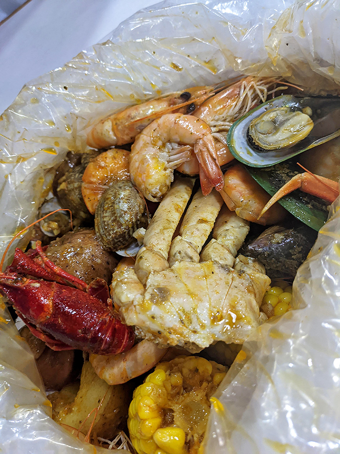 Behold, the motherload! This seafood boil is like an underwater treasure chest, minus the barnacles and plus a whole lot of flavor.