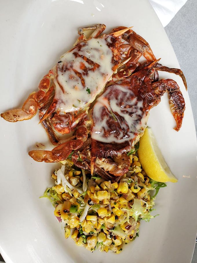 Soft shell crab, meet corn. Together, you create a plate so enticing, it's like summer decided to throw a party and invited all the best flavors.