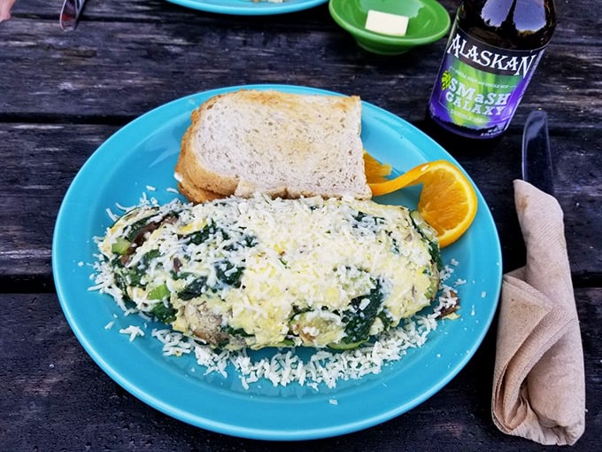 Omelette you finish, but this might be the best breakfast in Alaska. Cheese pull for days and veggies galore!