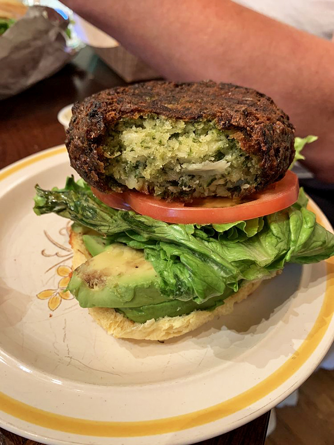 Green machine alert! This veggie burger proves that plant-based can be both virtuous and downright delicious.