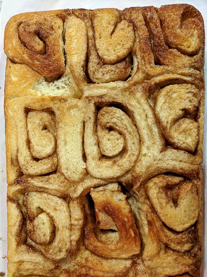 Bread art that's almost too pretty to eat. Almost. This swirly masterpiece is begging to be torn apart and devoured with reckless abandon.