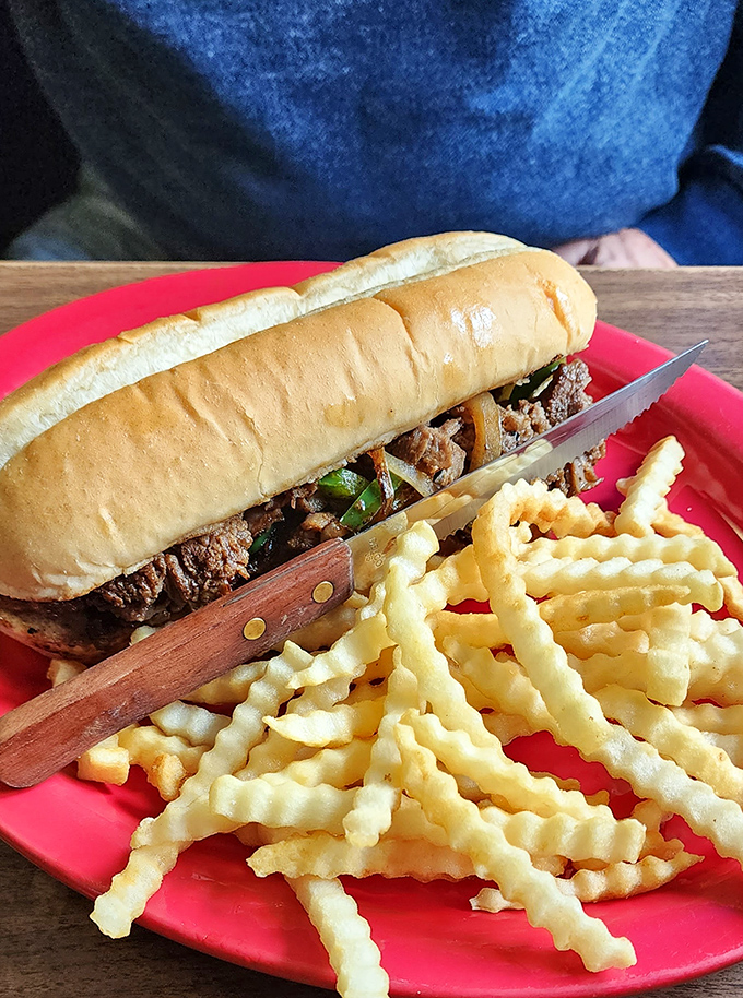 Philly, watch out! This cheesesteak is bringing some serious Midwest magic to the sandwich game. It's a flavor touchdown!