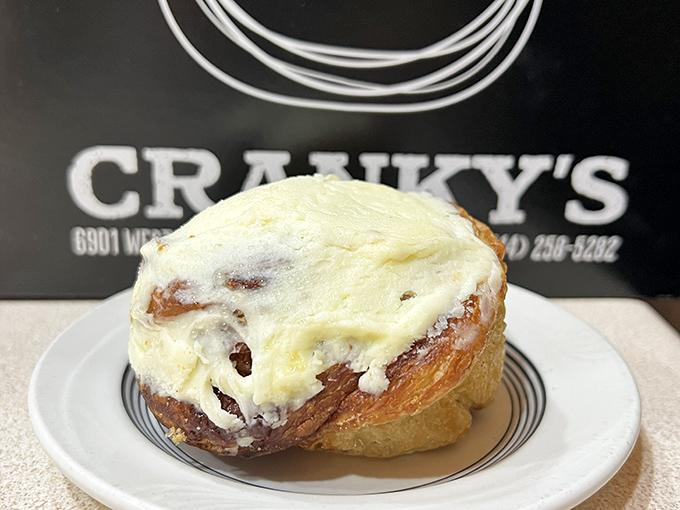Holy rolling deliciousness! This cinnamon roll is what breakfast dreams are made of. It's like a warm hug for your taste buds.