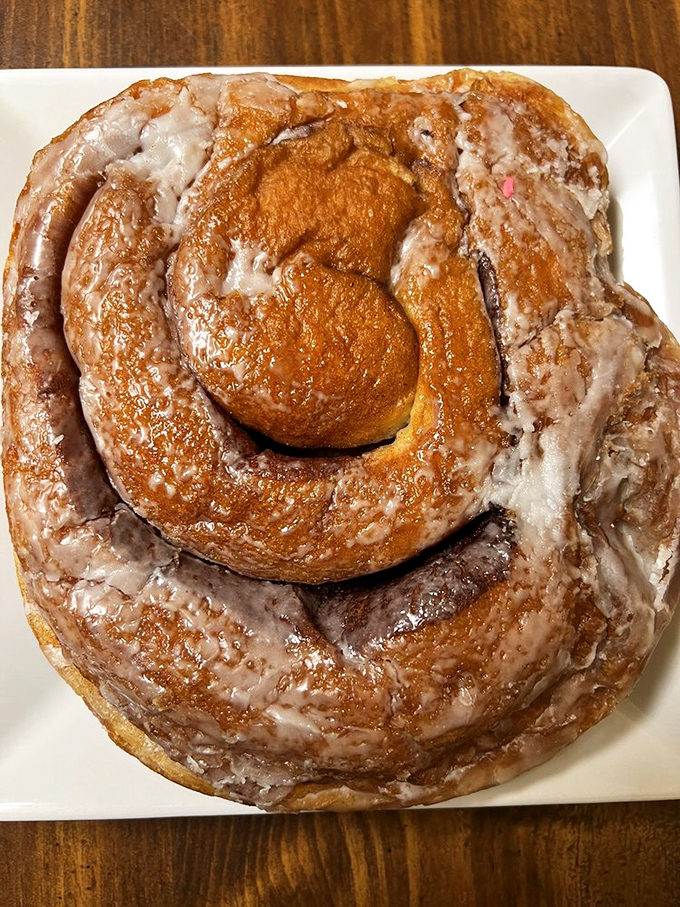 The cinnamon roll that ate Manhattan! This spiral of sugary bliss is big enough to have its own zip code.