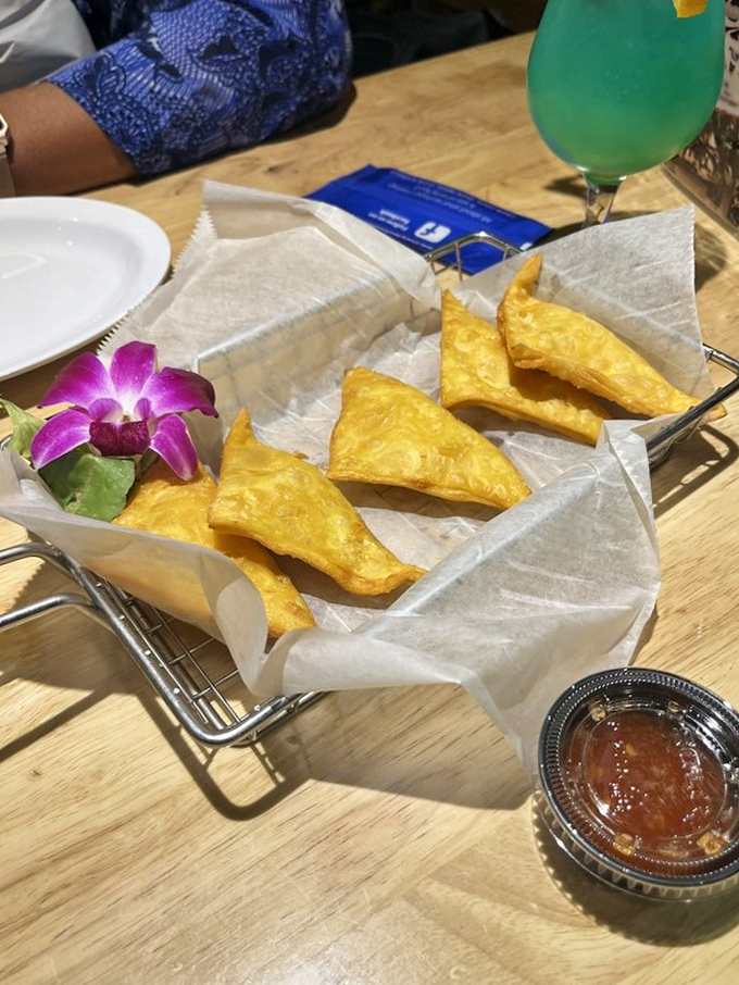 "Crab rangoon: The little pockets of joy that make you wonder why you ever ate anything else."