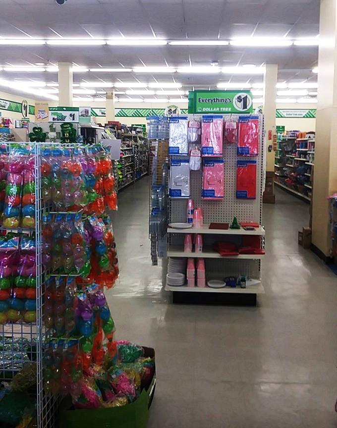 A rainbow explosion of plastic fantastic! From beach balls to storage bins, it's a technicolor dream for the budget-conscious decorator.