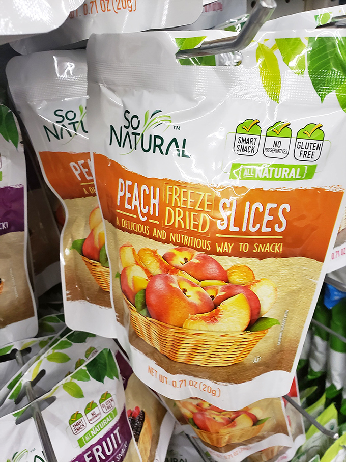 Nature's candy gets the astronaut treatment. These freeze-dried peaches are one small step for your wallet, one giant leap for snack-kind.