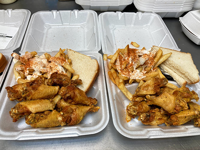 Golden-brown perfection that would make Colonel Sanders do a double-take. These wings are crispier than your grandpa's jokes at Thanksgiving.