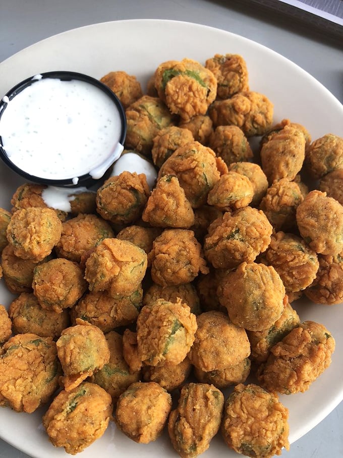 Green gold of the South! These crispy fried okra bites are so addictive, they should come with a warning label.