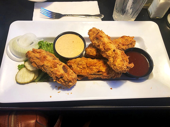 These aren't just chicken tenders &ndash; they're armor-plated flavor bombs with dipping sauces standing by for tactical support.