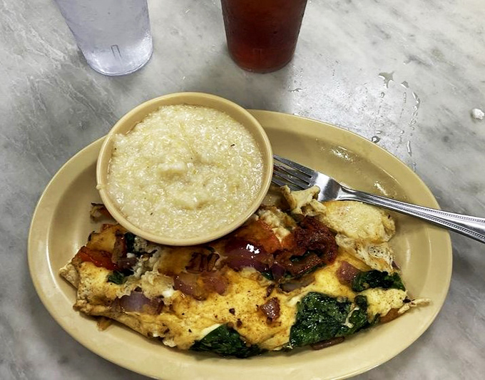 Greek tragedy averted! This omelet is so good, it'll make you want to break plates in celebration.