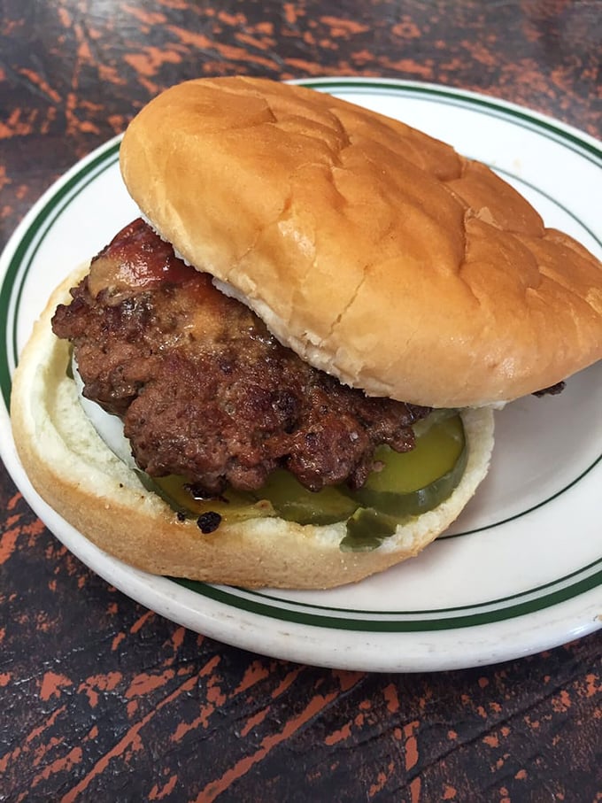 No frills, just thrills. This burger is the strong, silent type – letting its flavor do all the talking.