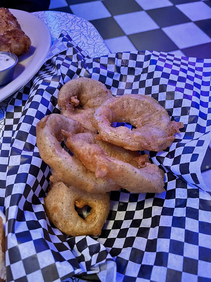"Golden rings of joy! These onion rings are the kind that make you wonder why you ever settled for the frozen variety."