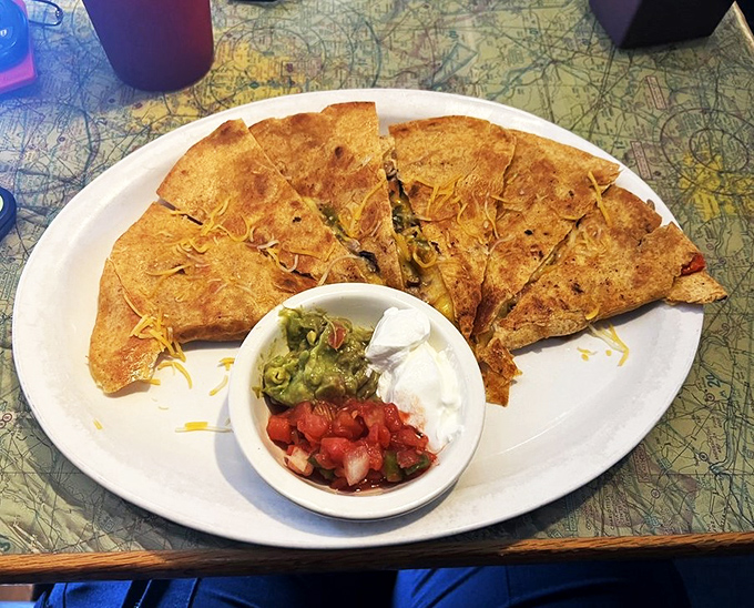 Quesadillas that'll make your taste buds soar! Crispy, cheesy, and served with a trio of dips that'll have you saying "Ol&eacute;!" at 30,000 feet.