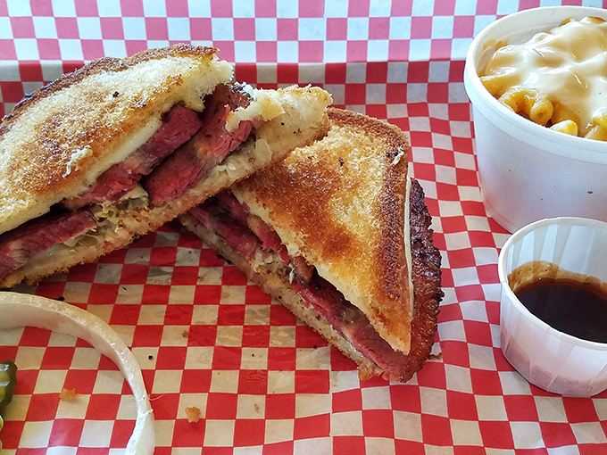 Behold, the sandwich of champions! Packed with more meat than a bodybuilder's protein shake, it's a handheld feast fit for a king.