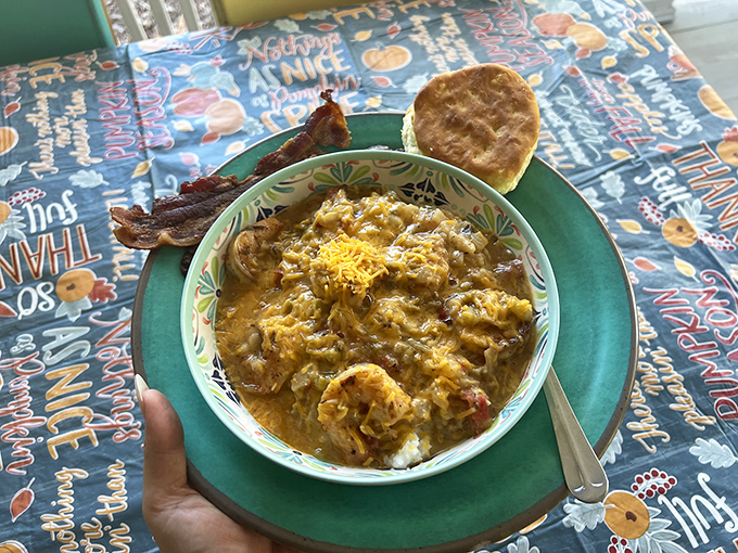 Shrimp and grits: the dish that proves breakfast can be both comforting and sophisticated. It's like wearing your favorite sweatpants to a black-tie event &ndash; and pulling it off.