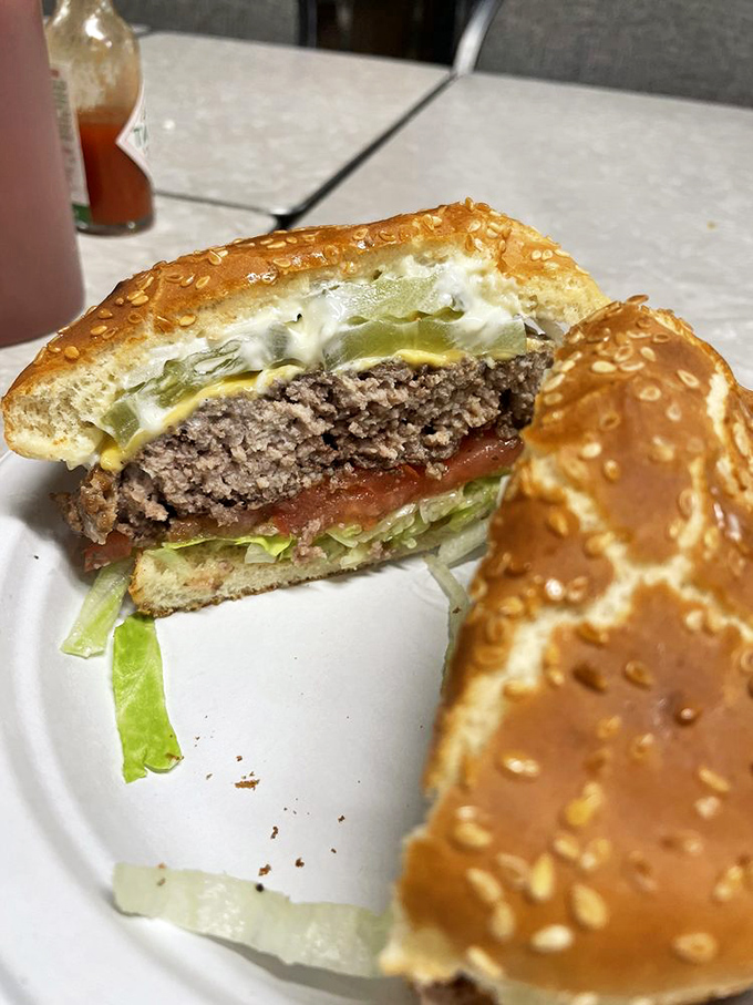 The famous Sunshine Burger in all its glory. It's not just a meal, it's a work of art (that you can eat).