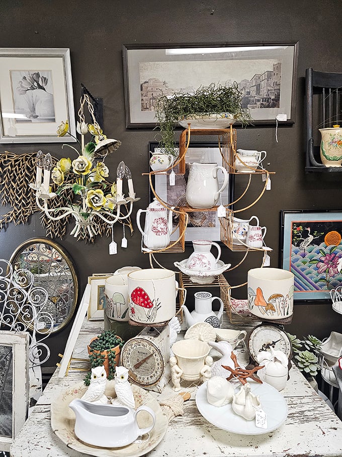 Tea time or art exhibition? This eclectic display is a feast for the eyes and a playground for your imagination.