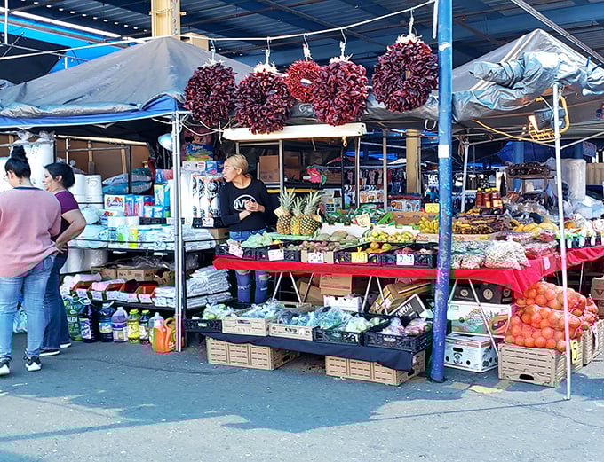 From chili ristras to pineapples, this produce stand is a feast for the eyes. It's like a still life painting come to life!
